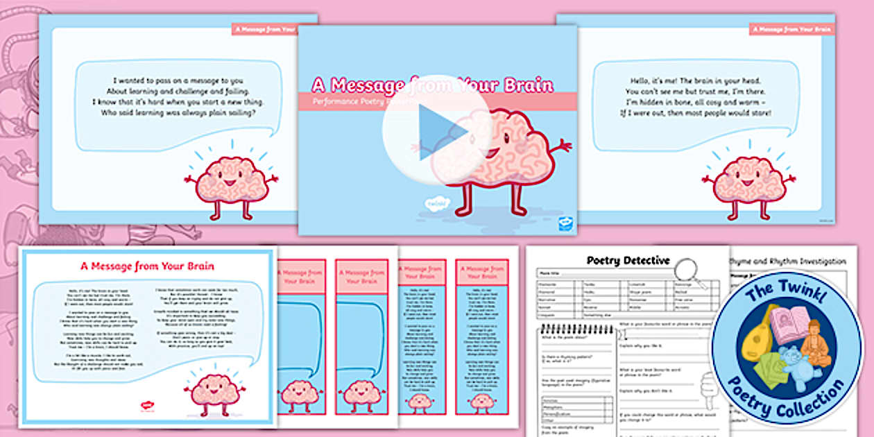 'A Message from Your Brain KS2 Growth Mindset Rhyming Poem